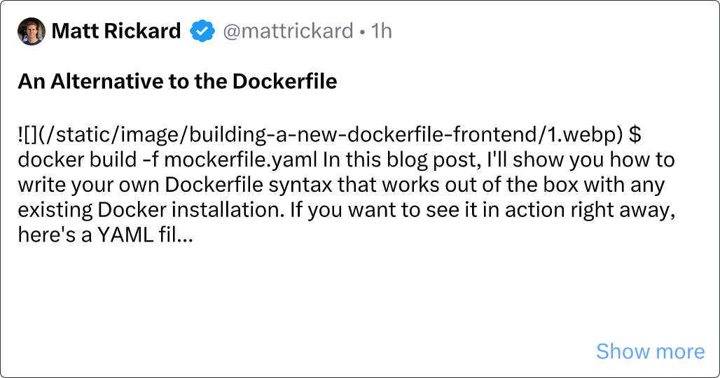 An Alternative to the Dockerfile An Alternative to the Dockerfile